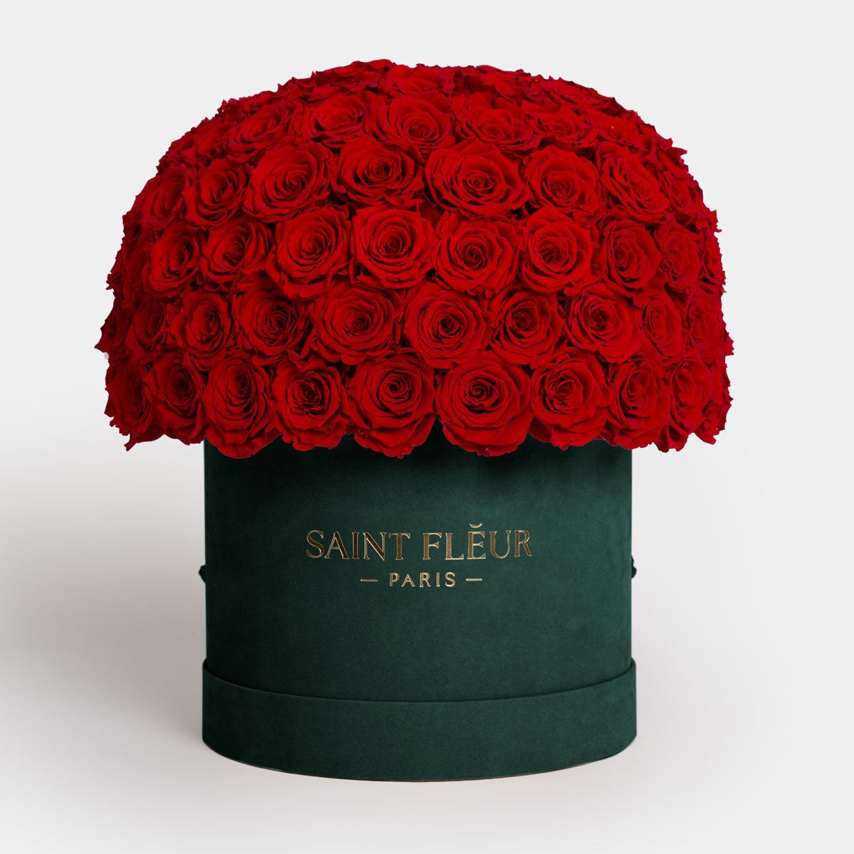 Parisian Romance Roses - Small Round - Green Velvet Box