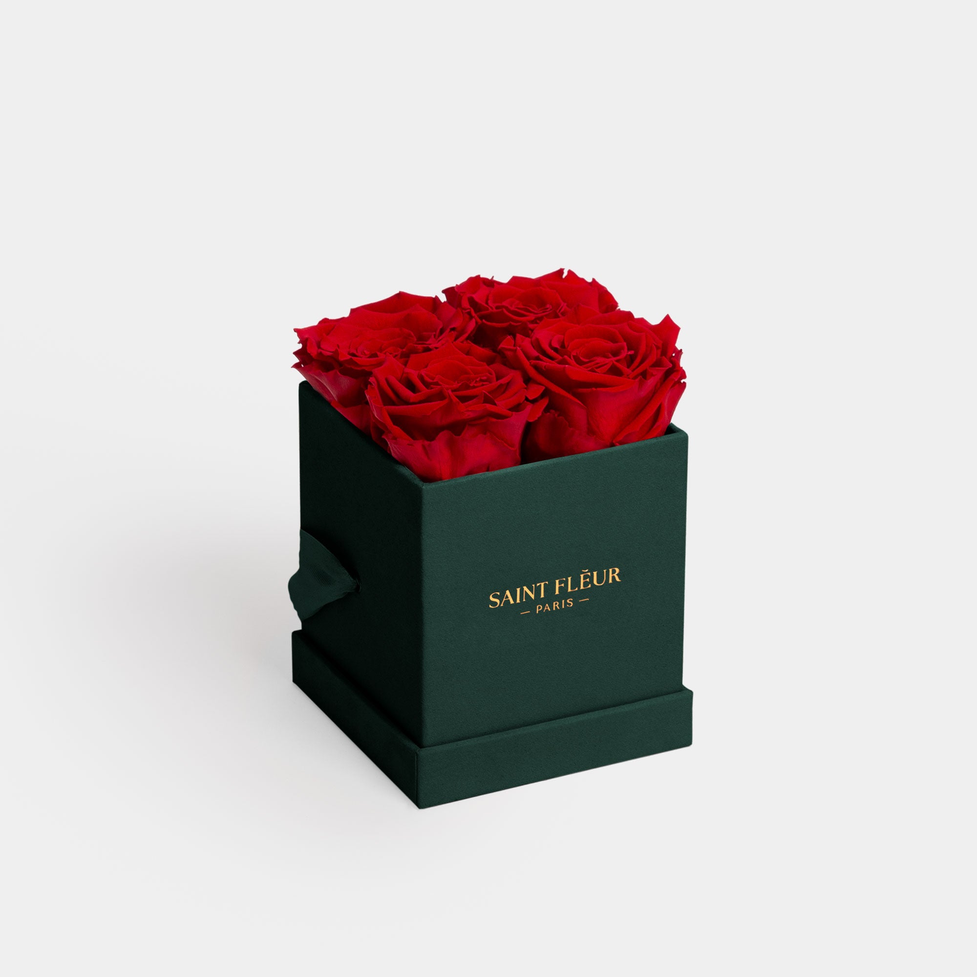 Parisian Romance Roses - Small Round - Green Velvet Box
